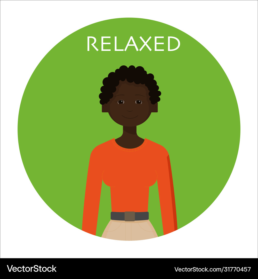 Women expressing emotion relax Royalty Free Vector Image