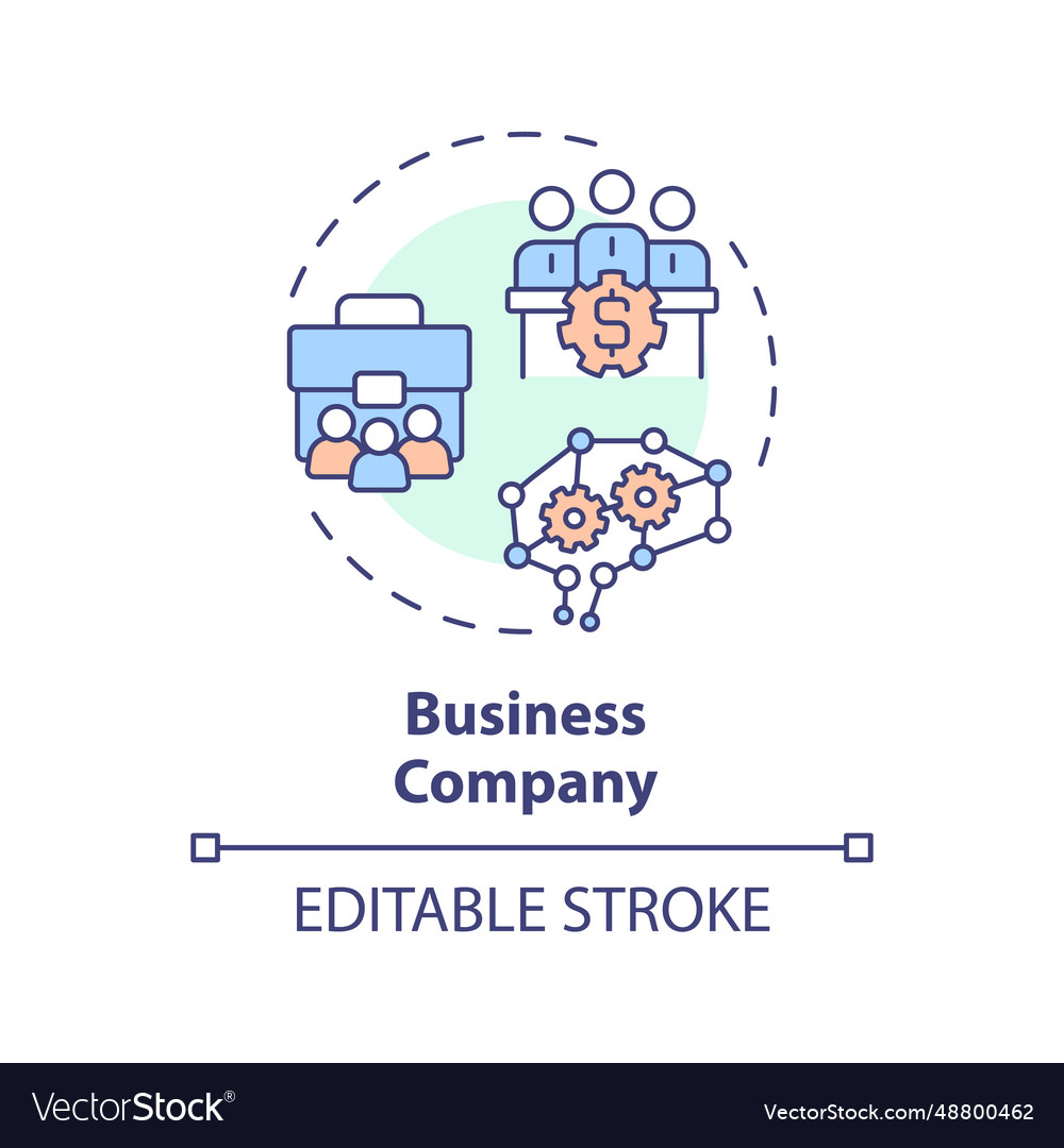 2d Colorful Thin Linear Icon Business Company Vector Image