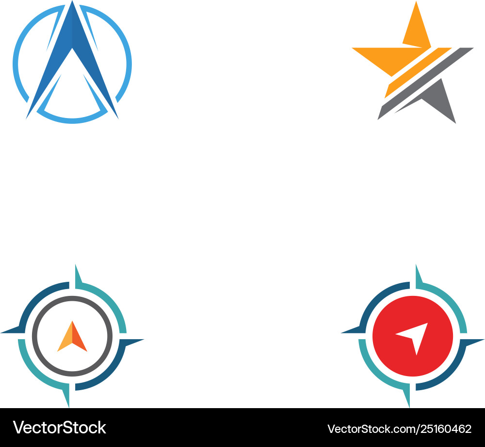 Compass logo template icon design Royalty Free Vector Image