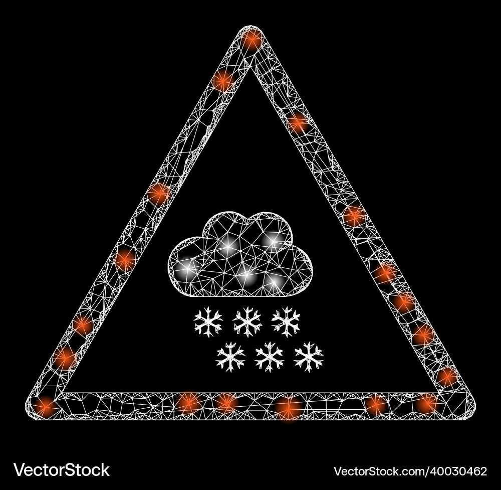 Flare net mesh snow weather warning with light Vector Image