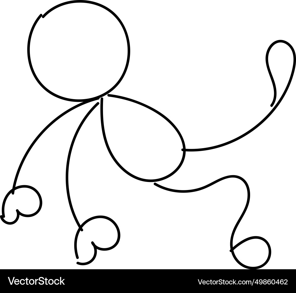 Funny stickman hand drawn style for print Vector Image