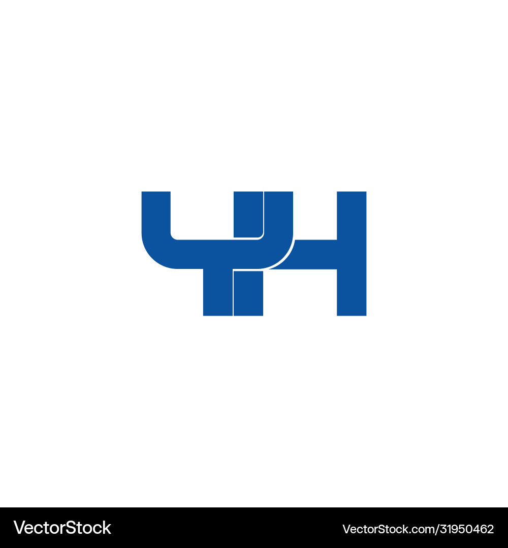Initial letter yh or hy logo design template Vector Image