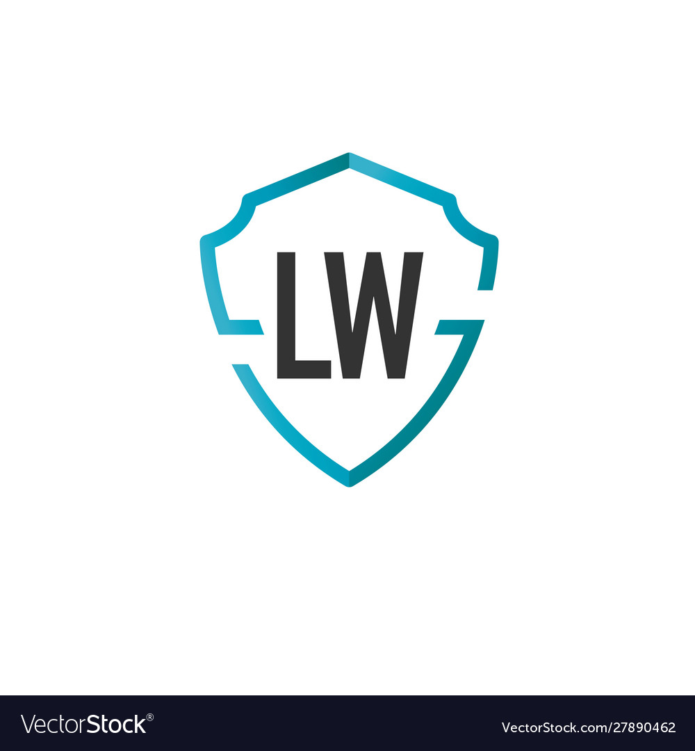 Initials letter lw creative shield design logo Vector Image Initials letter lw creative shield design logo Vector Image