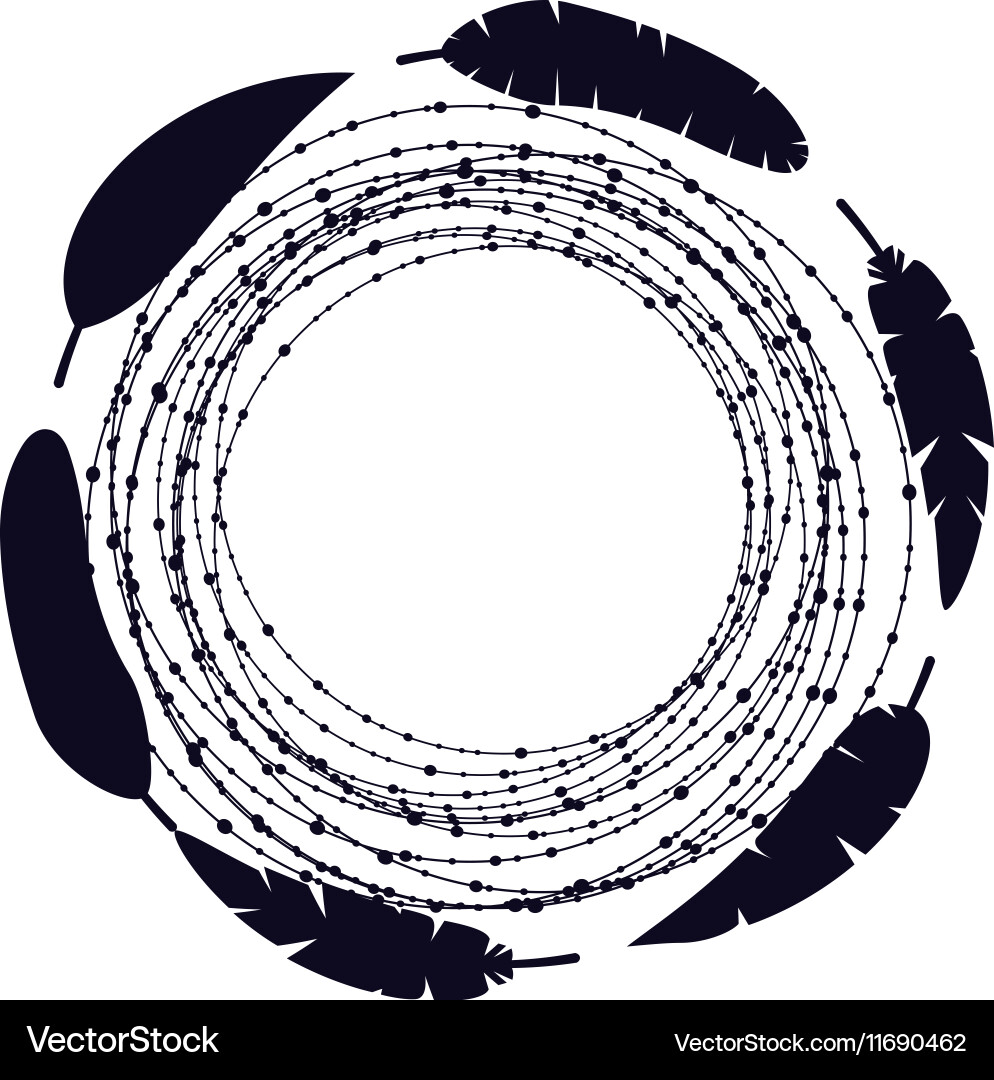 Isolated feather plume and circle design Vector Image