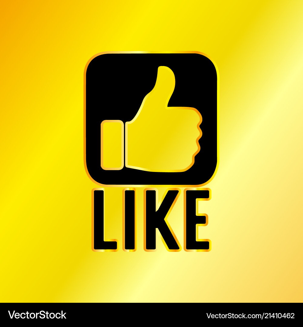 Like emblem with golden background Royalty Free Vector Image