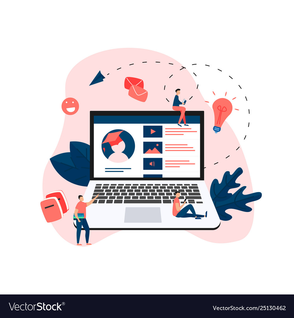 Online education program software Royalty Free Vector Image