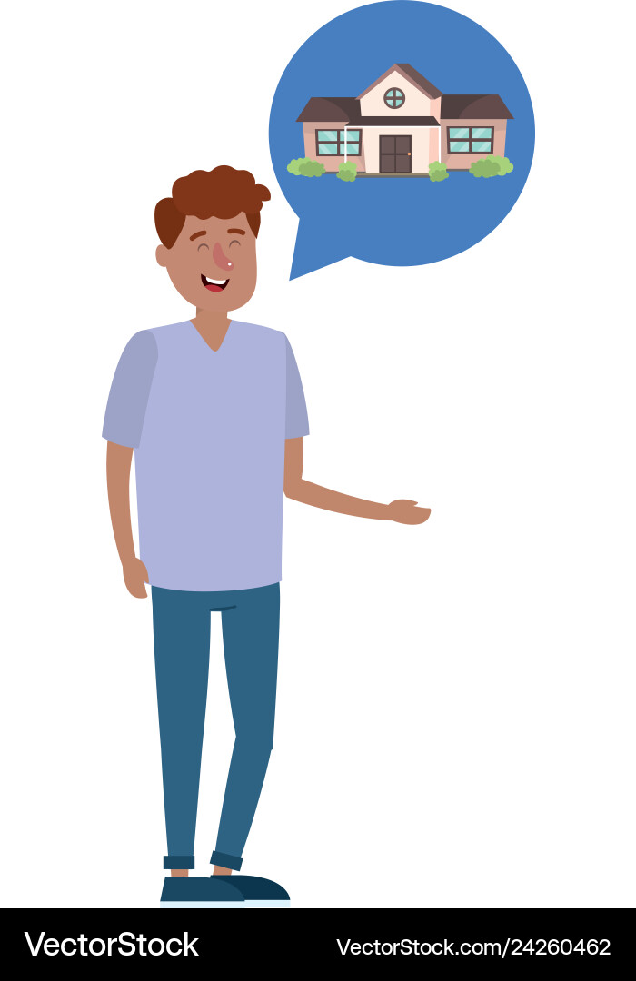 Real estate man cartoon Royalty Free Vector Image