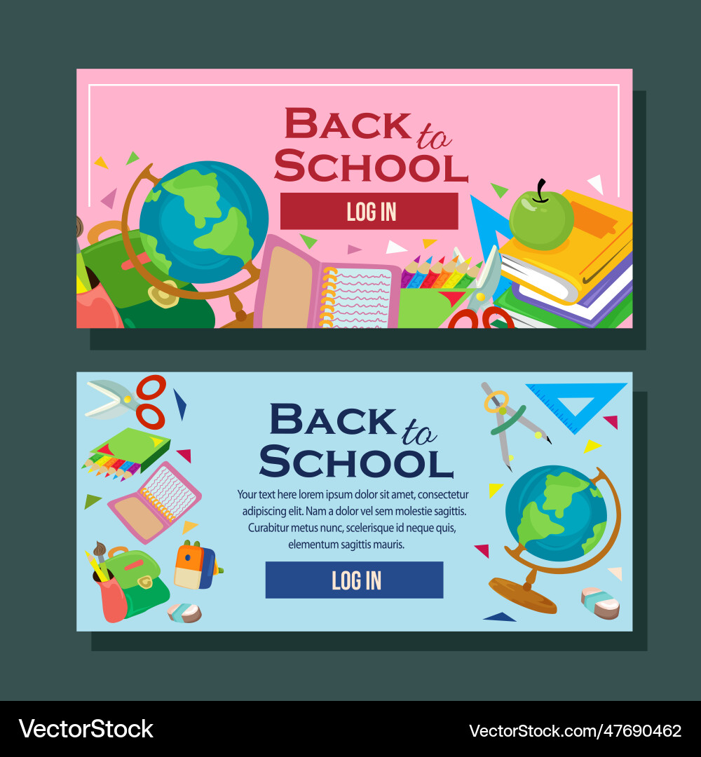 School banner horizontal object Royalty Free Vector Image
