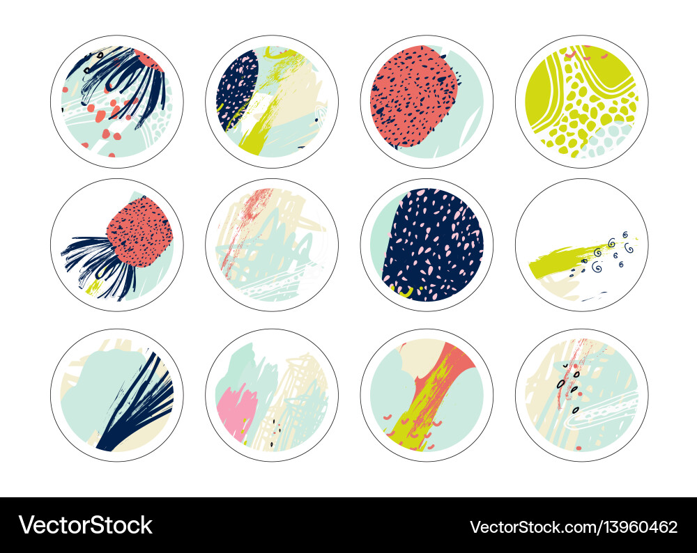 Set of decor elements and stickers Royalty Free Vector Image