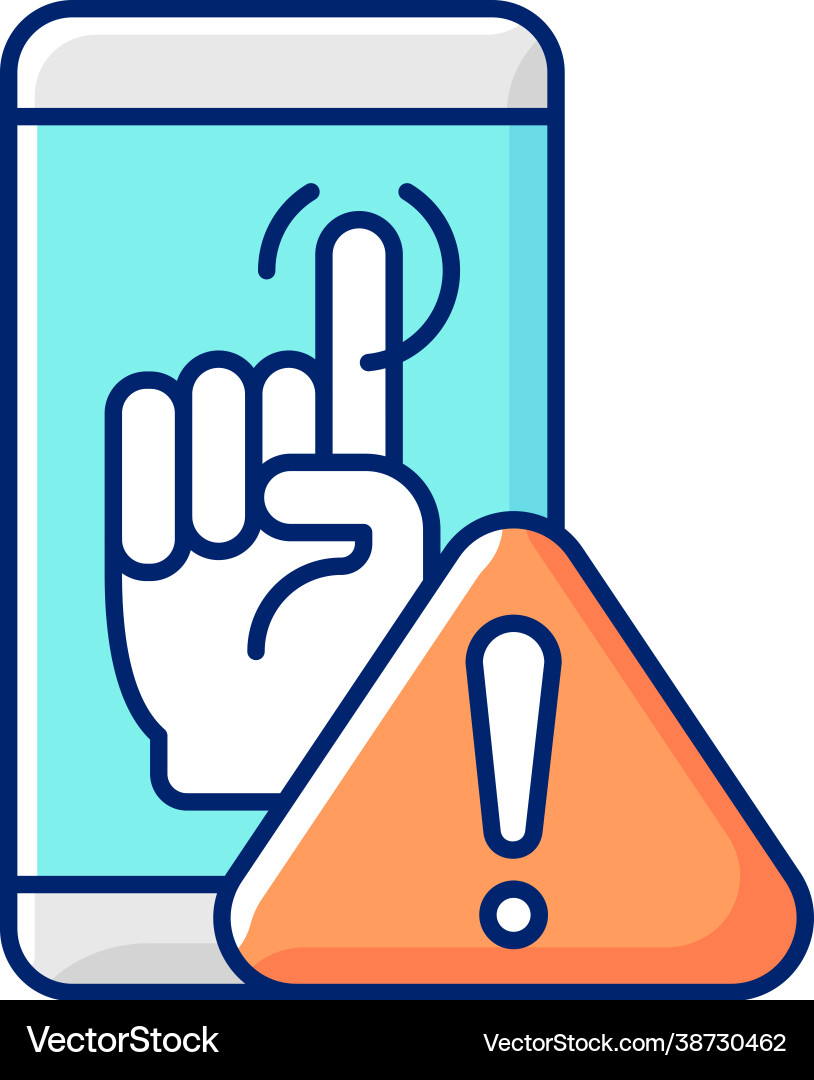 Touch display not working rgb color icon Vector Image