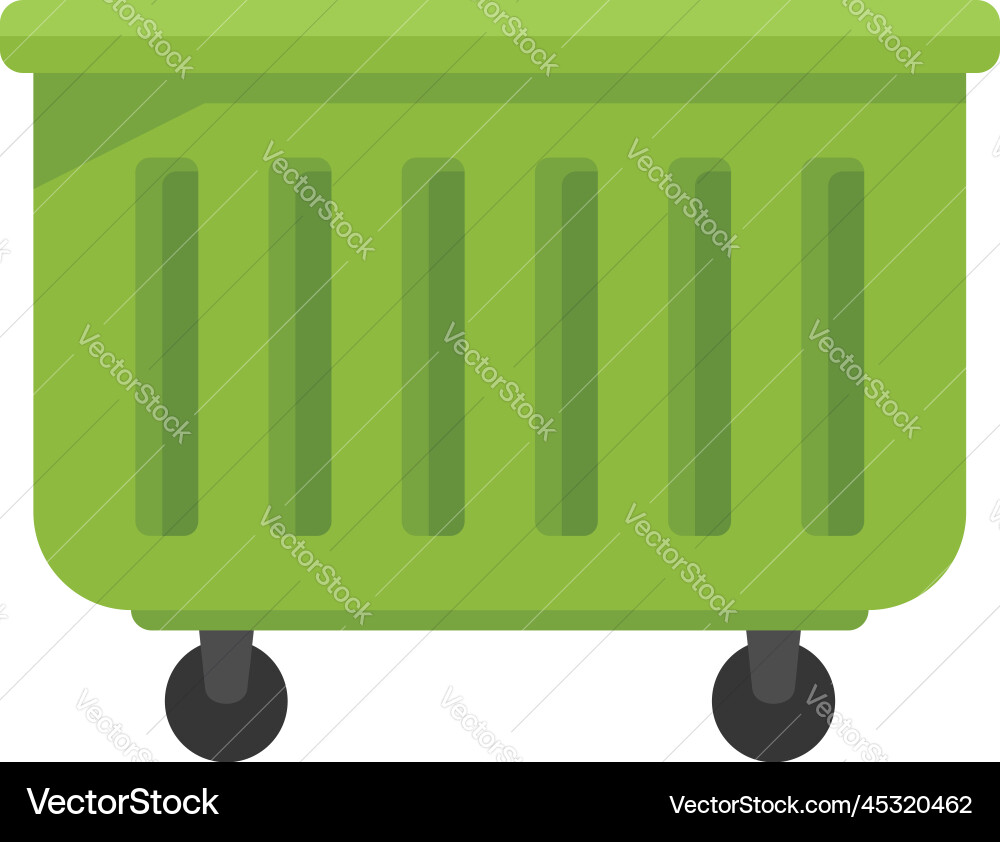 Waste cart icon flat food trash Royalty Free Vector Image