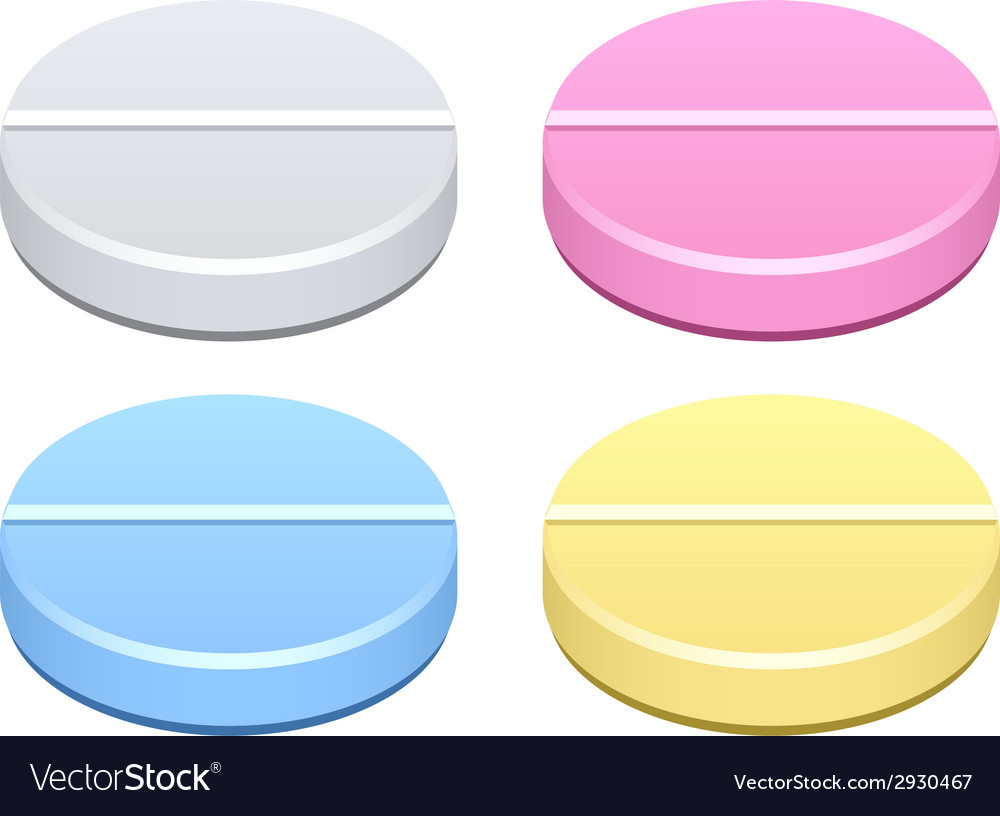 Colored tablets Royalty Free Vector Image - VectorStock