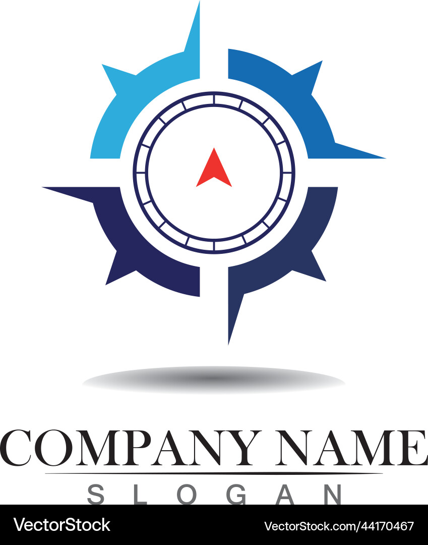 Compass signs and symbols logo Royalty Free Vector Image