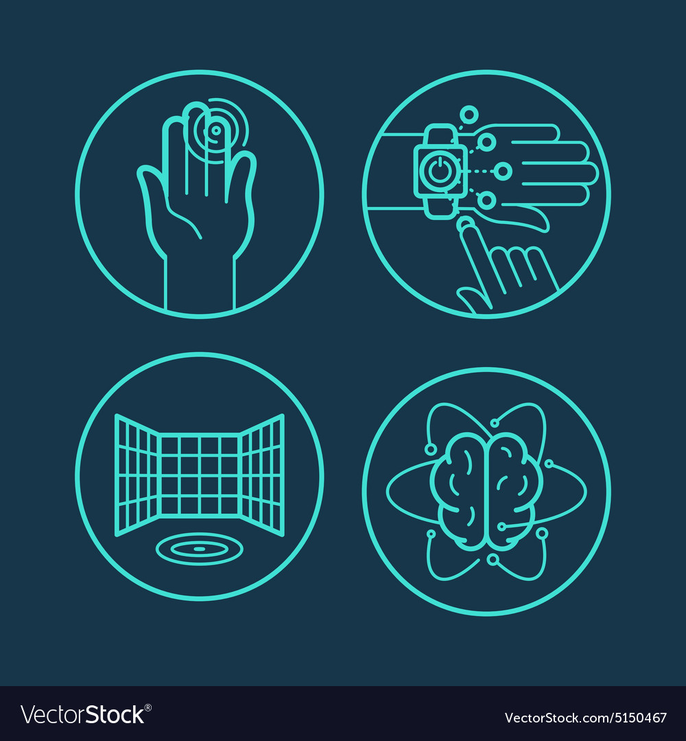 Concepts and icons in linear style Royalty Free Vector Image