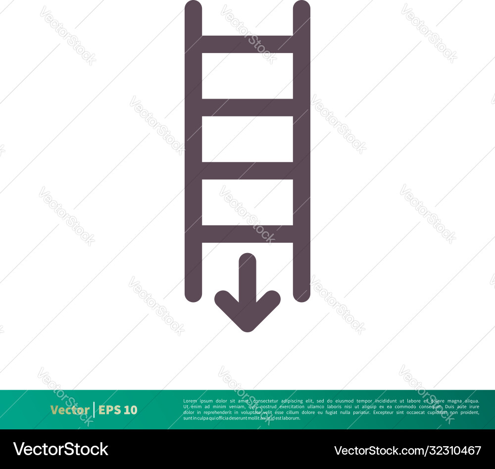 Down arrow ladder icon logo template design eps 10