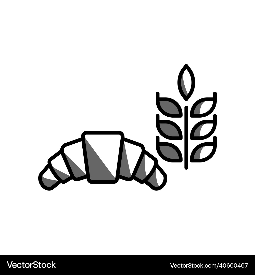 Graphic of croissant icon Royalty Free Vector Image