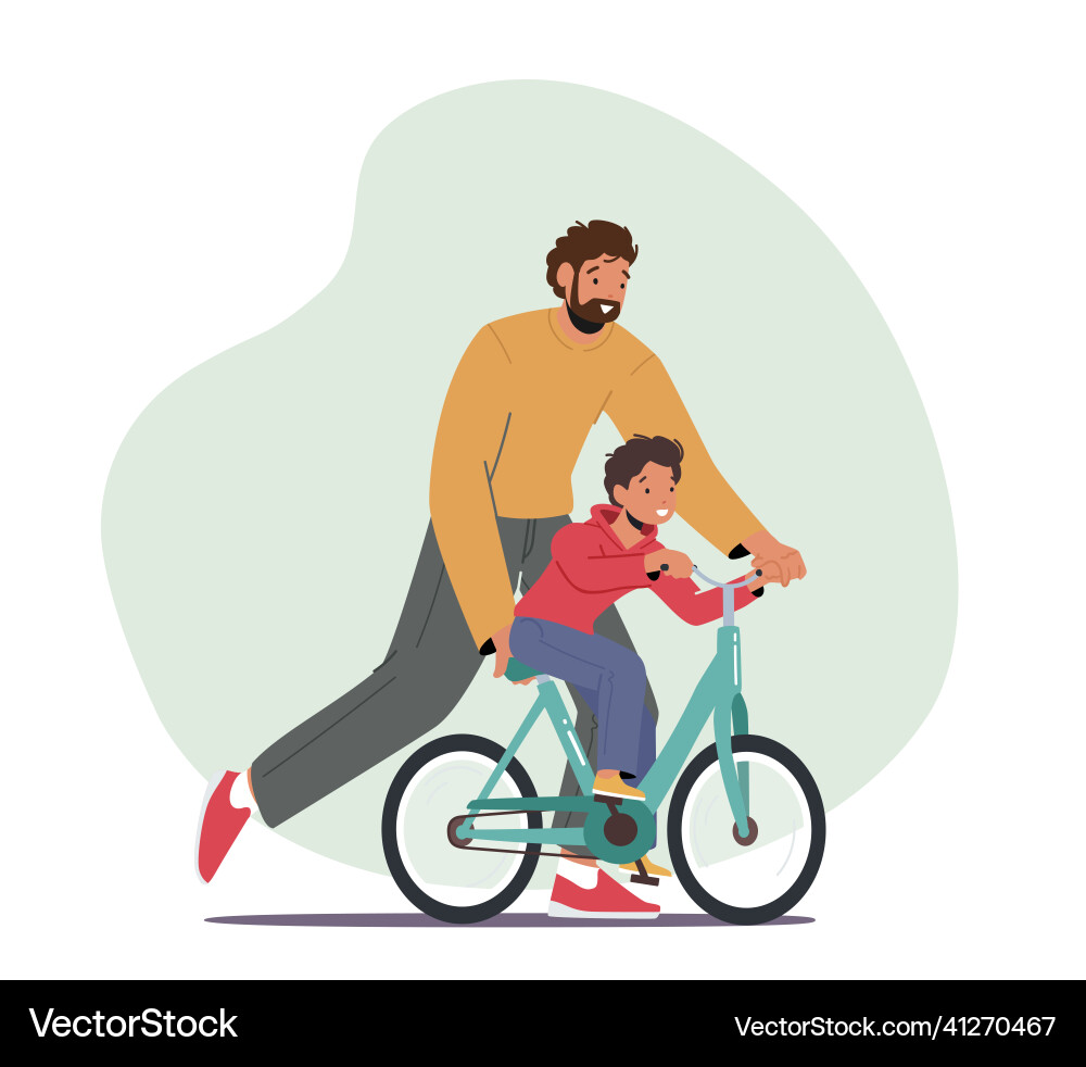 Happy family characters activity caring dad Vector Image