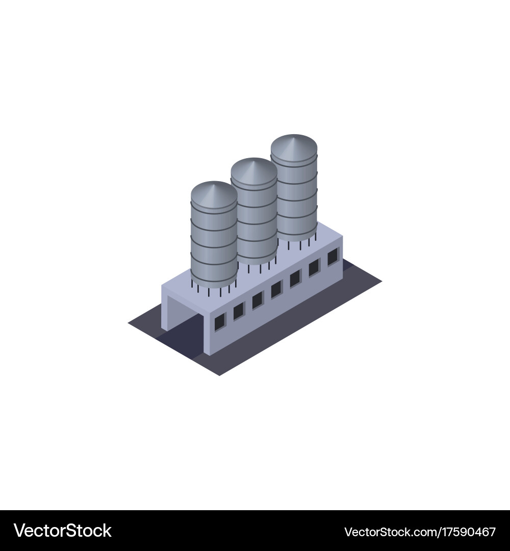 Isolated tank warehouse isometric water storage Vector Image