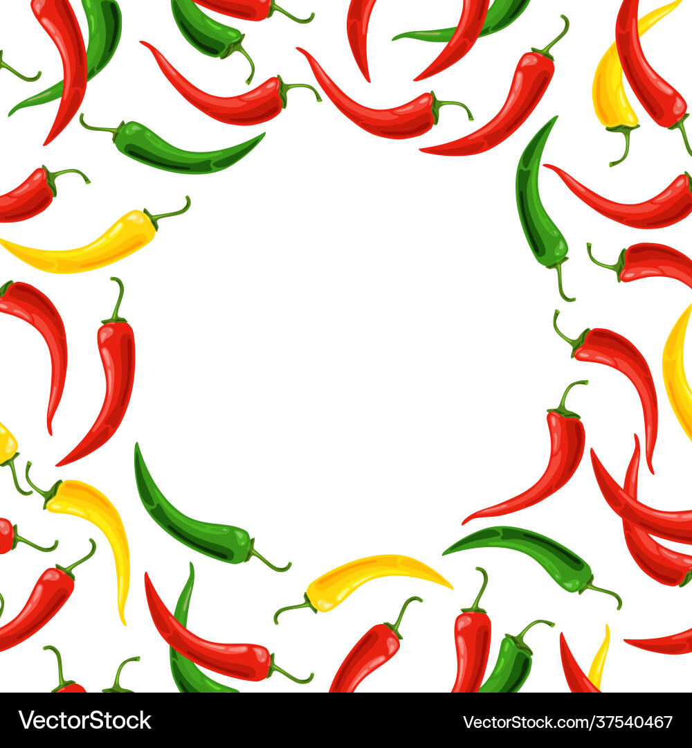 Light background with colorful chili peppers Vector Image