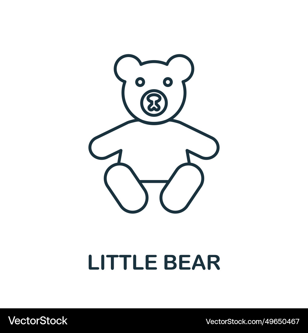 Little bear icon simple element from well sleep Vector Image