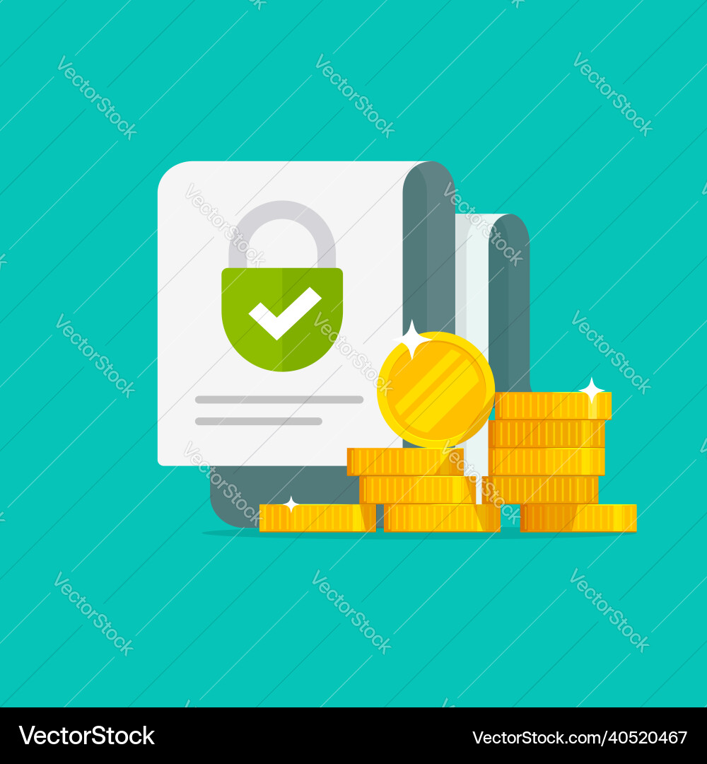 Money secure private lock document as bank deposit