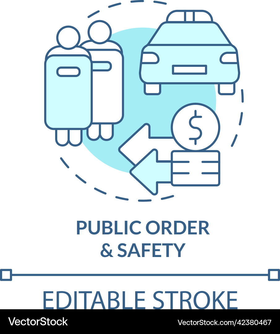 Public order and safety turquoise concept icon Vector Image