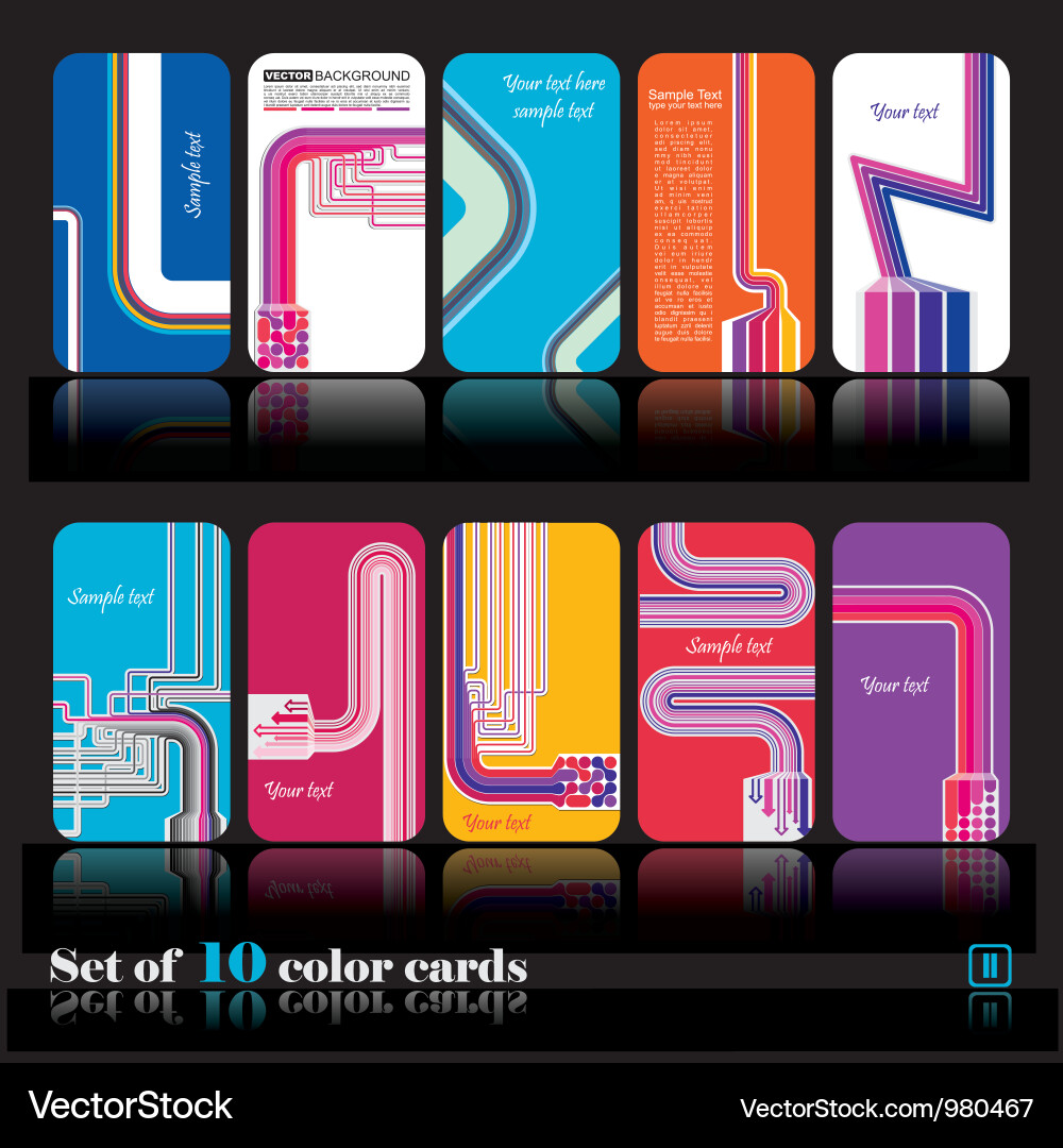 Set of ten abstract card Royalty Free Vector Image
