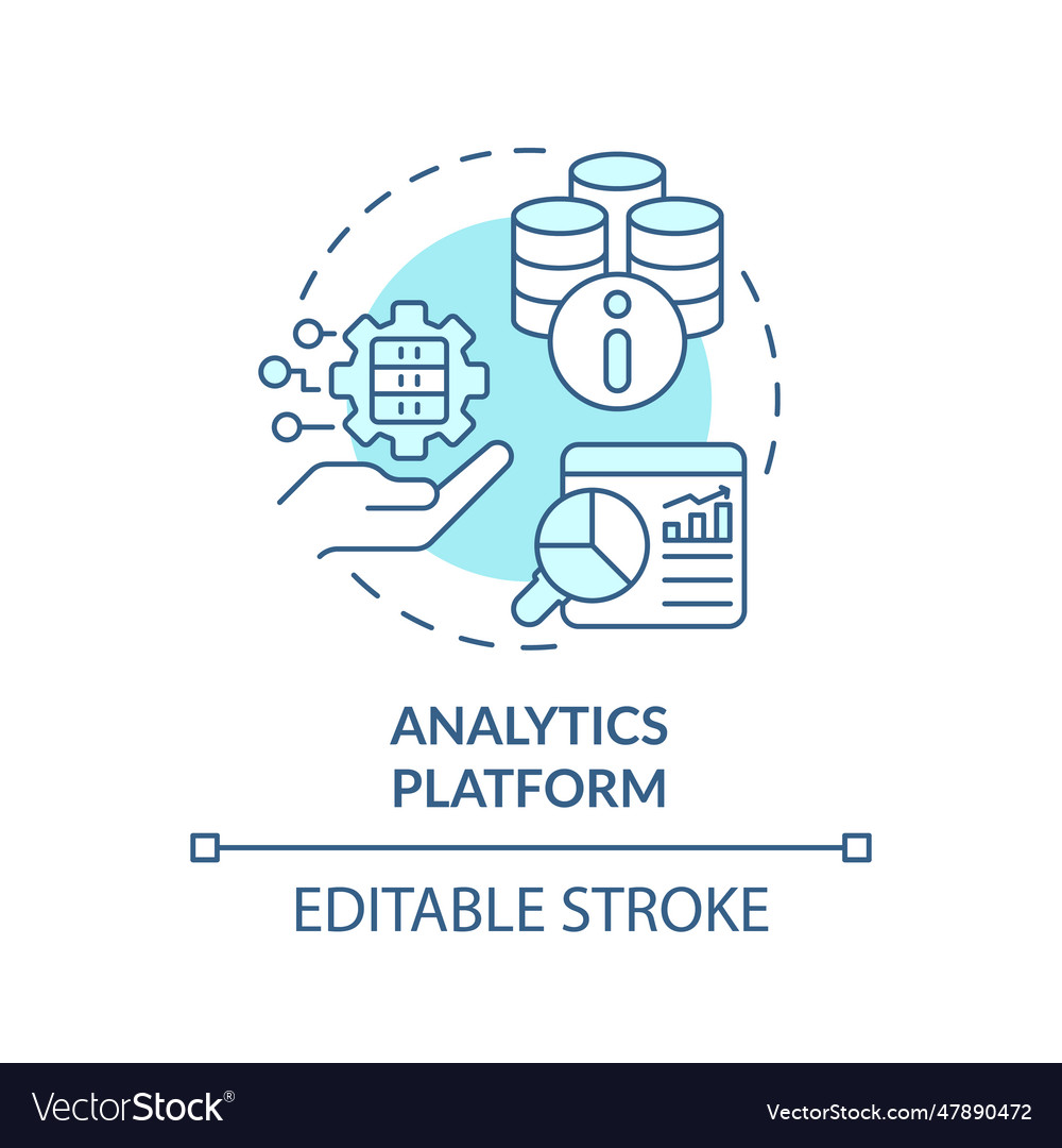 2d analytics platform concept linear icon Vector Image