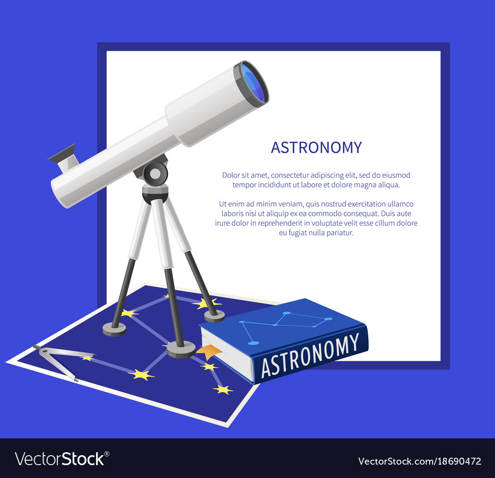 Astronomy banner with frame place for text Vector Image