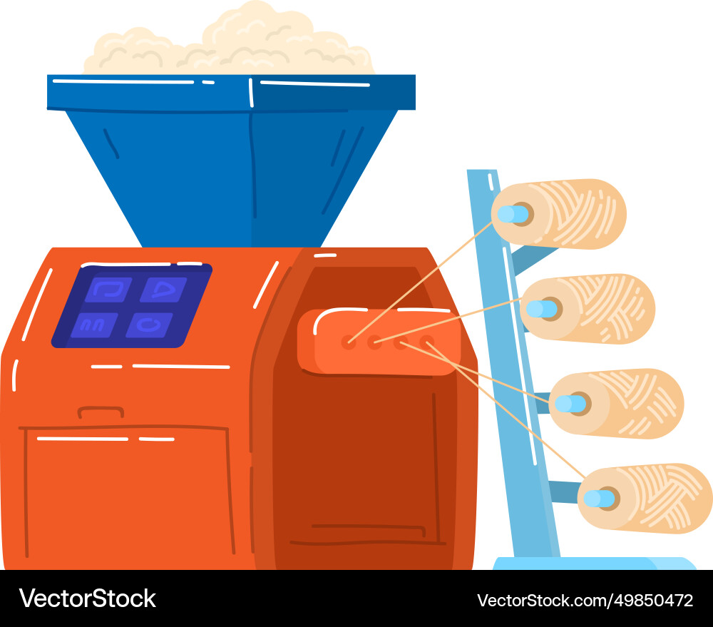 Cartoon cotton candy machine producing spun sugar Vector Image