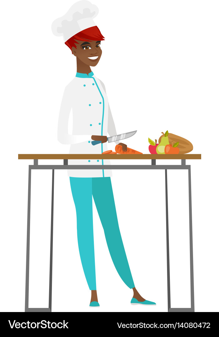 Chef cook cooking healthy vegetable salad Vector Image