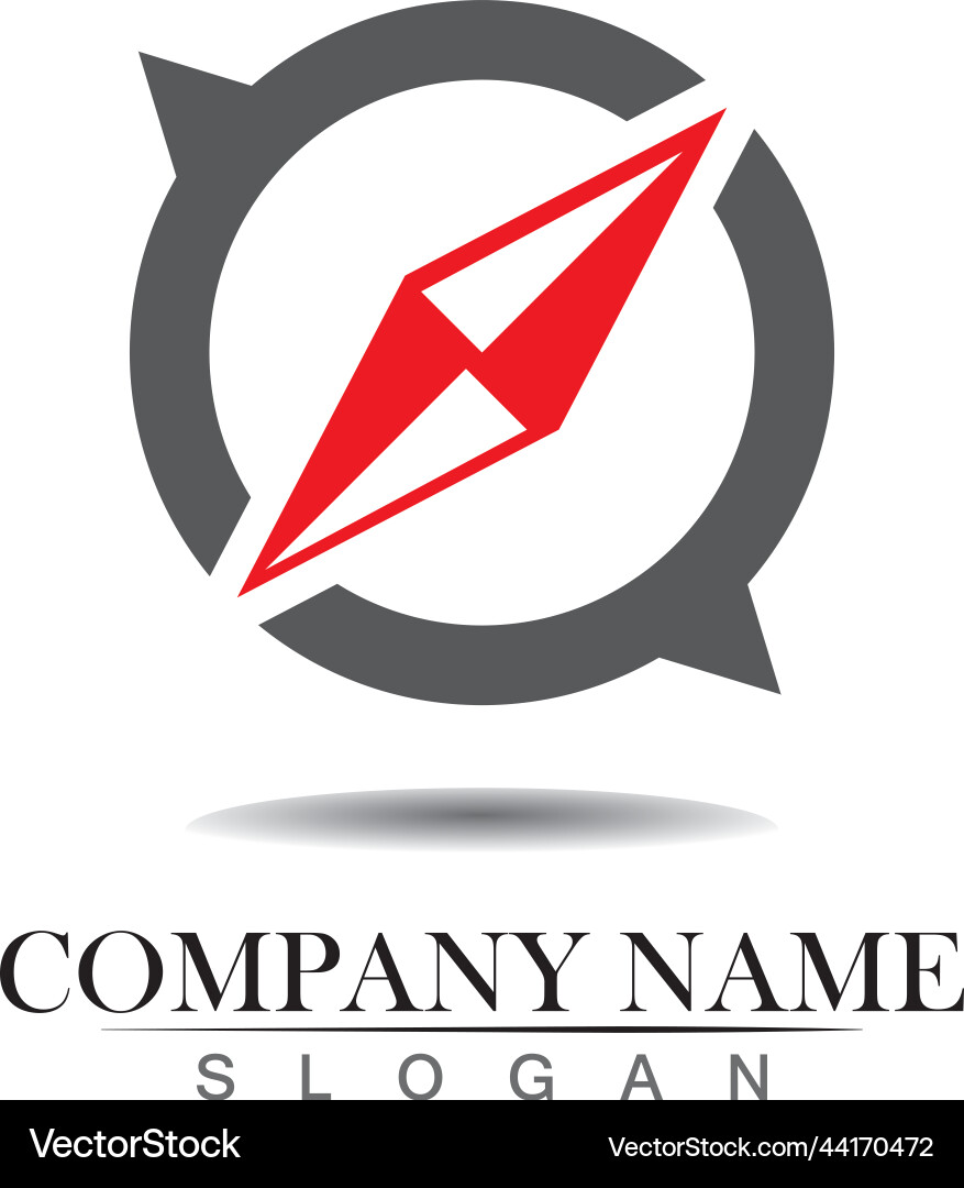Compass signs and symbols logo Royalty Free Vector Image