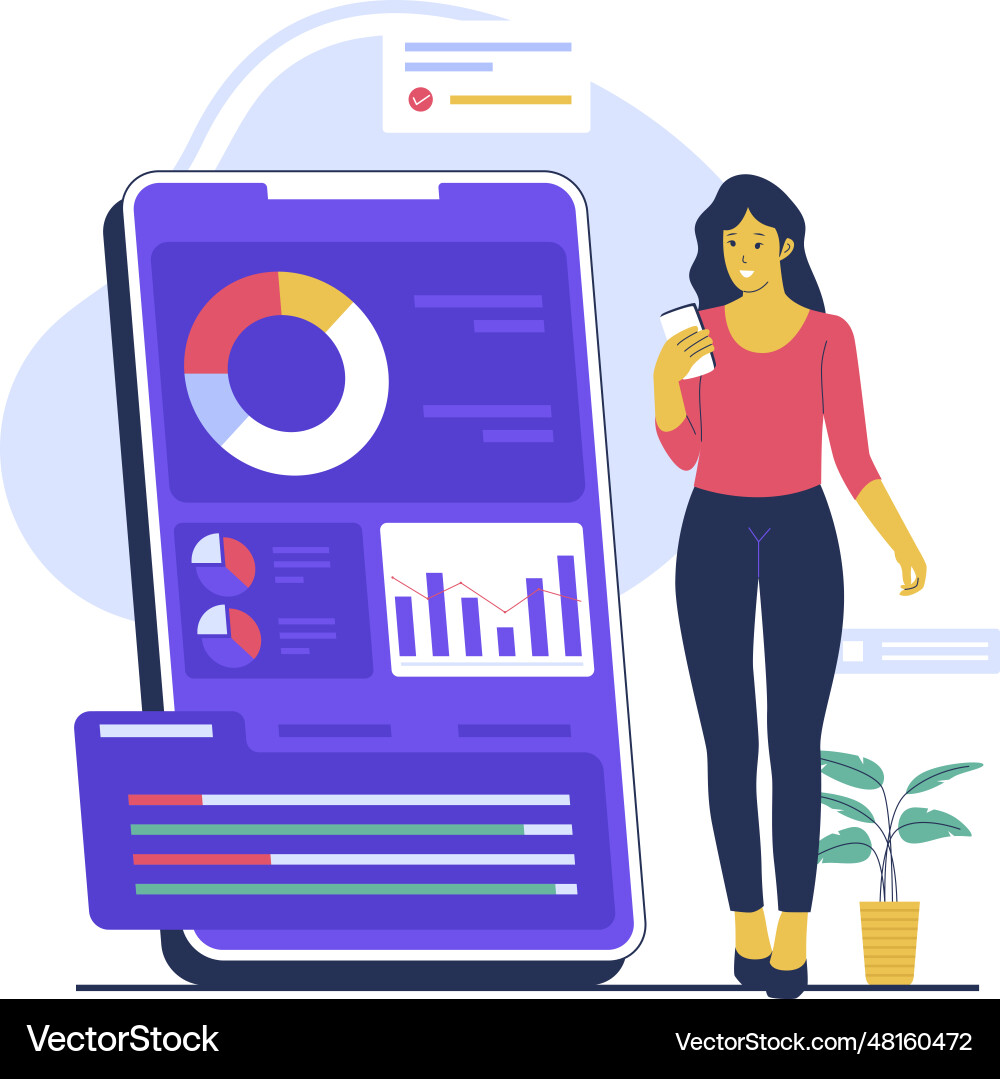 Concept of business application technology Vector Image