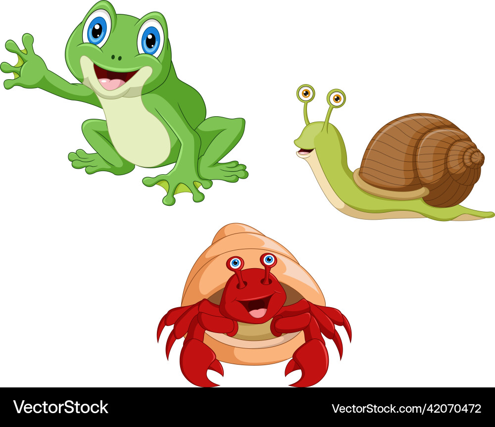 Cute three animal cartoon collection Royalty Free Vector