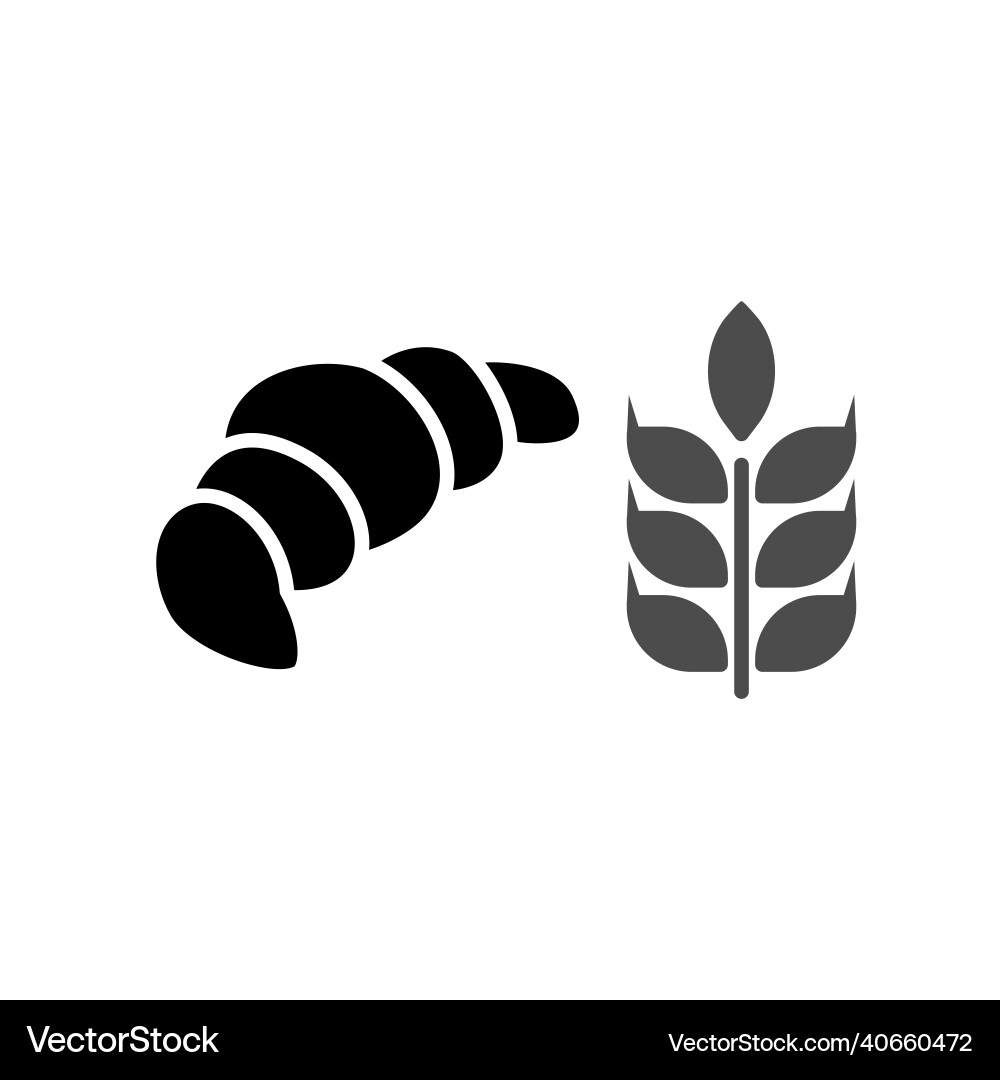 Graphic of croissant icon Royalty Free Vector Image