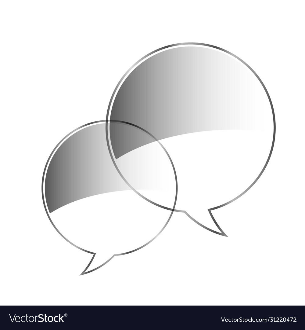 Gray glass chat bubbles on a white background Vector Image