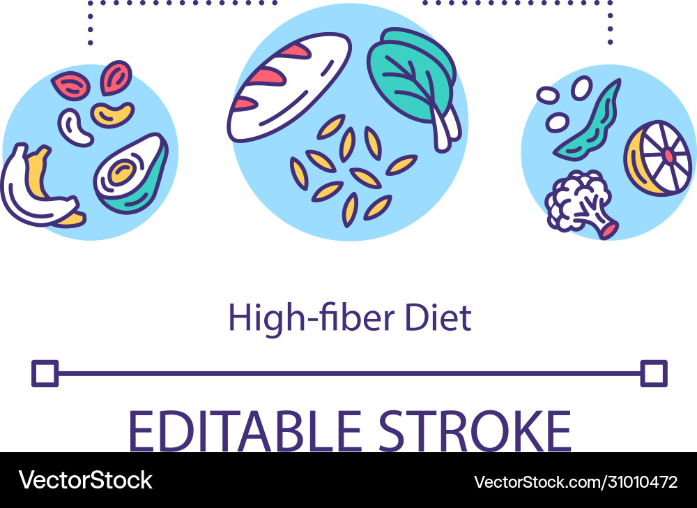 High fiber diet concept icon Royalty Free Vector Image