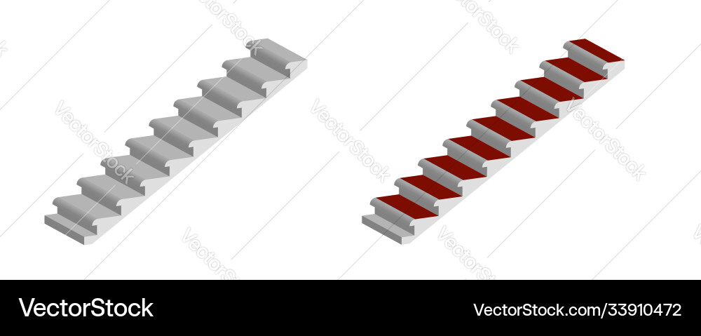 High-rise building staircase isolated Royalty Free Vector