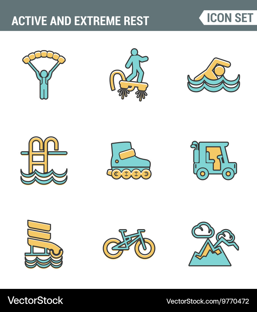 Icons line set premium quality of active Vector Image