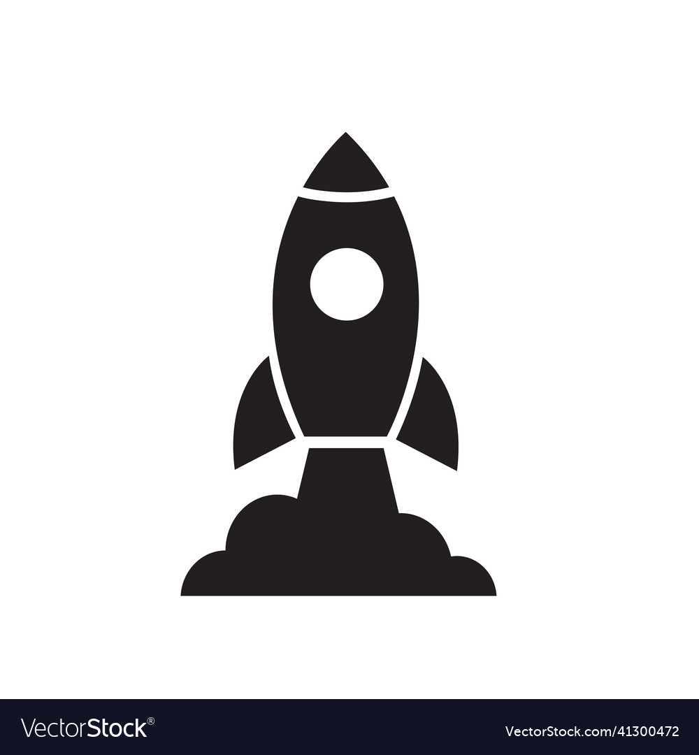 Rocket launch icon start-up symbol Royalty Free Vector Image
