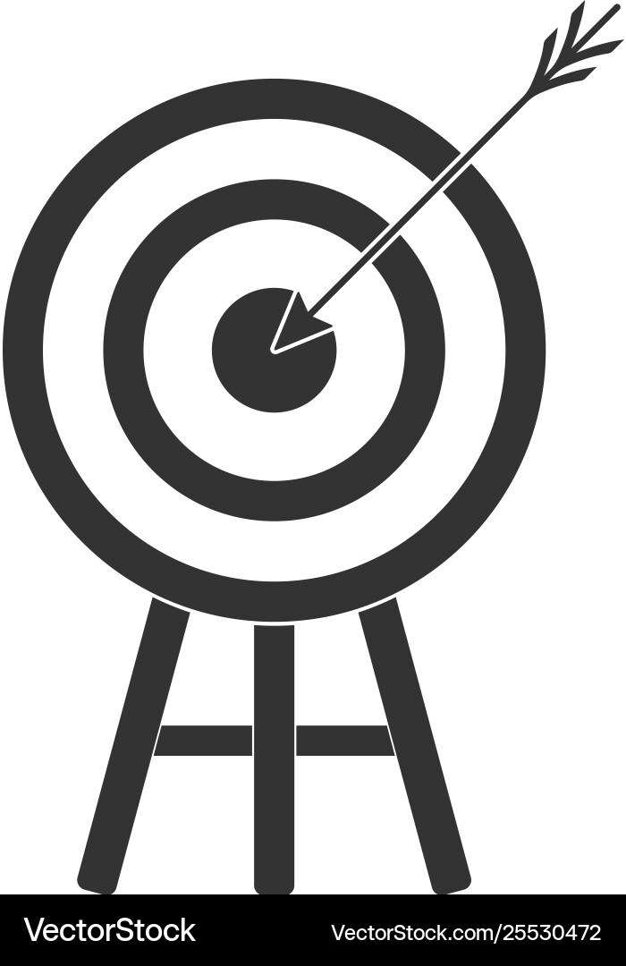 Target with arrow icon isolated dart board sign Vector Image