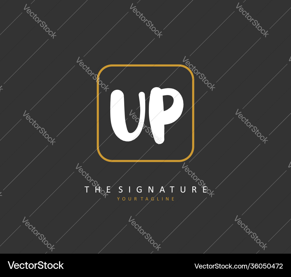 Up initial letter handwriting and signature logo Vector Image
