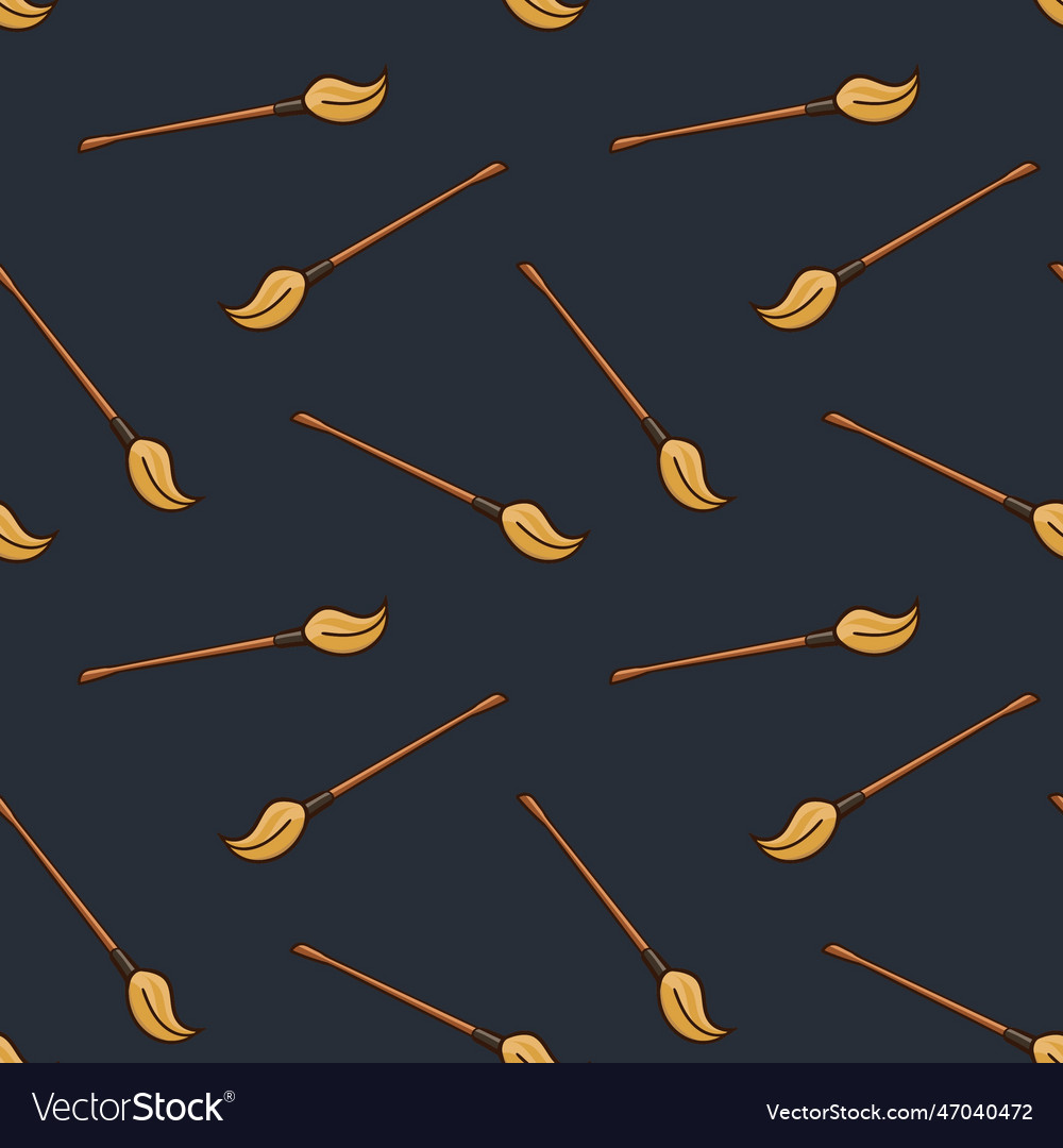 Witch broom pattern Royalty Free Vector Image - VectorStock