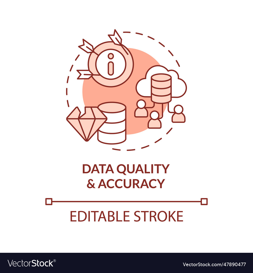 2d Data Quality And Accuracy Concept Linear Icon Vector Image