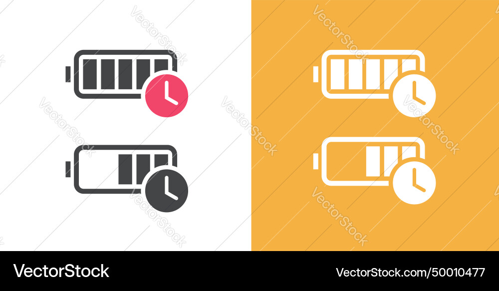 Battery icon long life time endurance simple Vector Image
