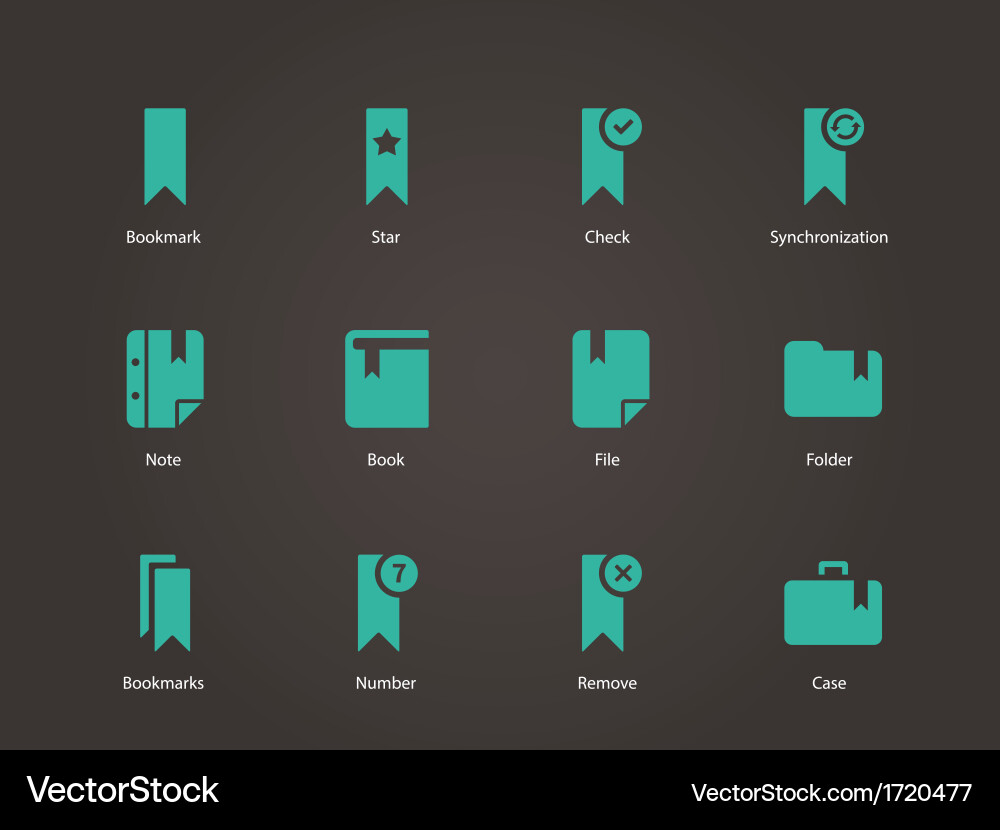 Bookmark tag favorite icons Royalty Free Vector Image
