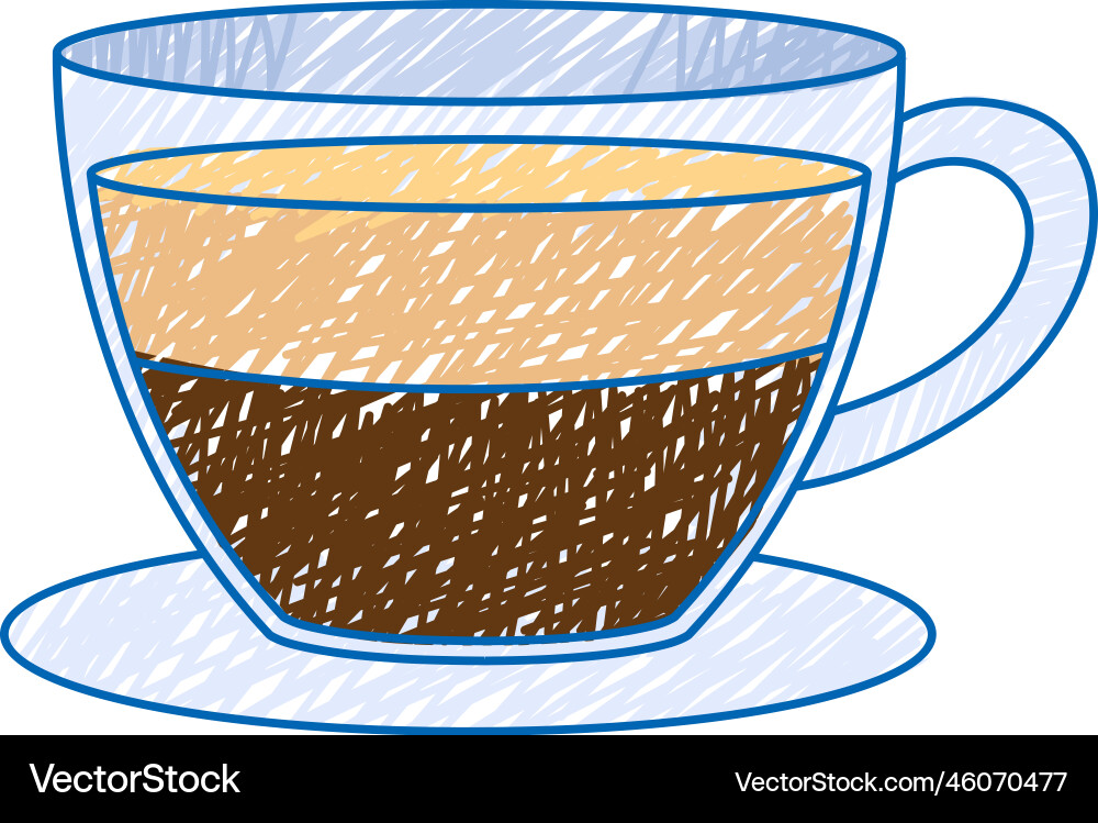 Coffee in pencil colour sketch simple style Vector Image