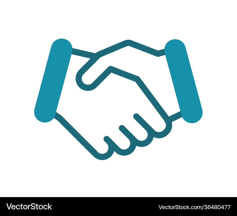 Deal handshake agreement single isolated icon Vector Image