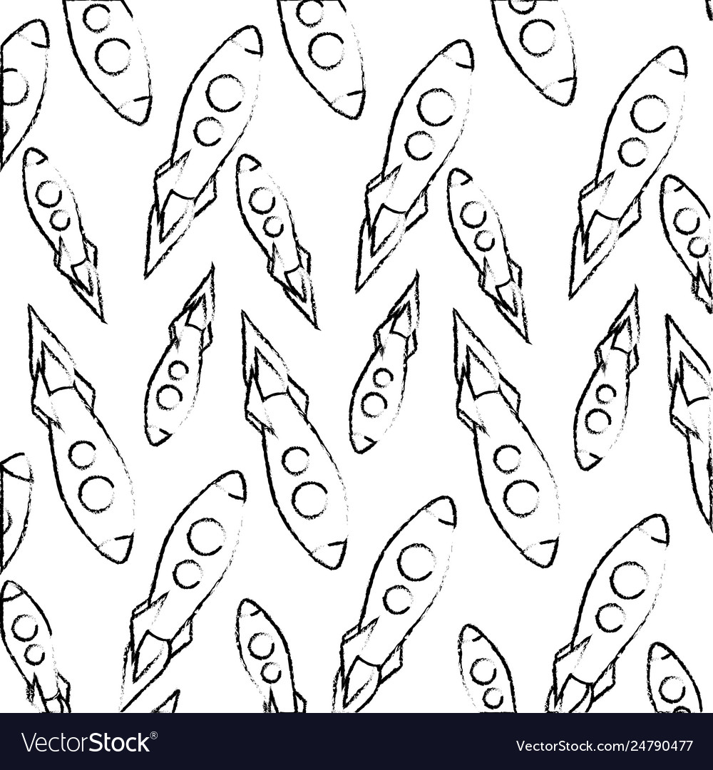 Flying rocket launch startup project pattern Vector Image