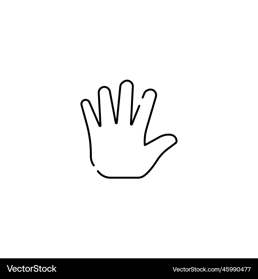 Hand wave waving hi or hello gesture line art Vector Image